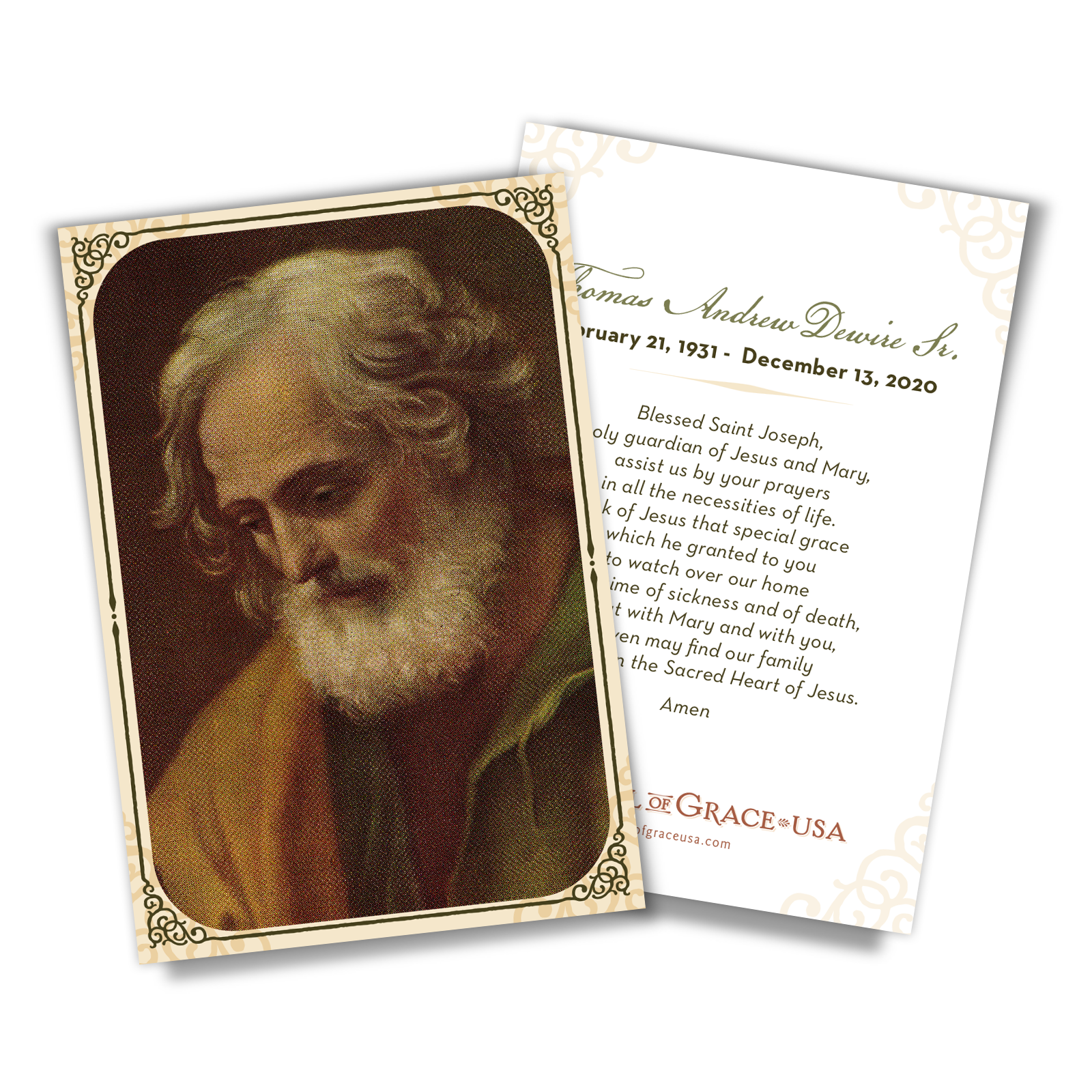 Custom Designed Holy Cards — Full of Grace USA